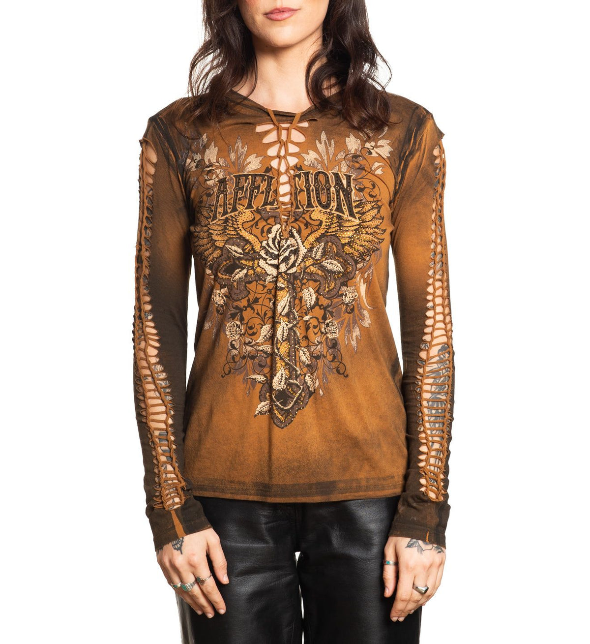 Long Sleeve Graphic T shirts for Womens | Affliction - Affliction Clothing